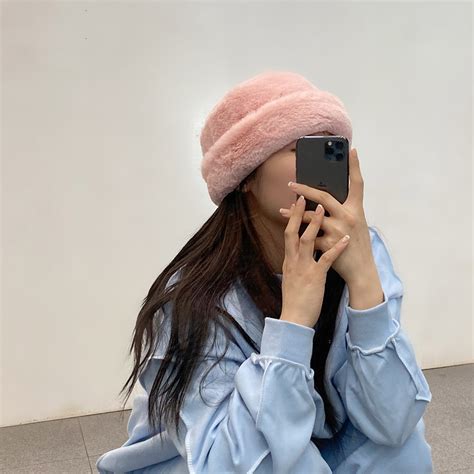빈티지 히피 밍크 오버 와치캡 비니 모자 Hea1022
