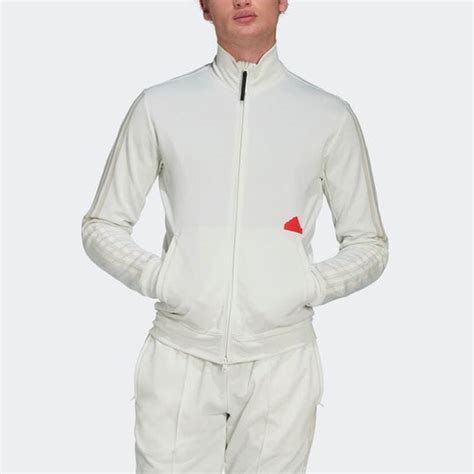 Adidas Side Stripe Logo Printing Stand Collar Jacket White Hg2071 Kicks