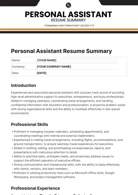 Free Personal Resume Templates To Edit Online And Download