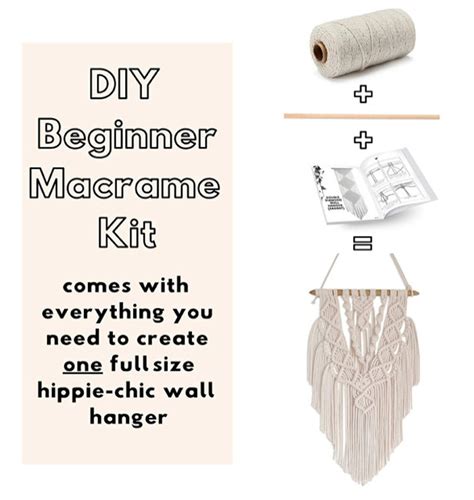 Macrame Kit Diy Macrame Kits For Adult Beginners Macrame Etsy