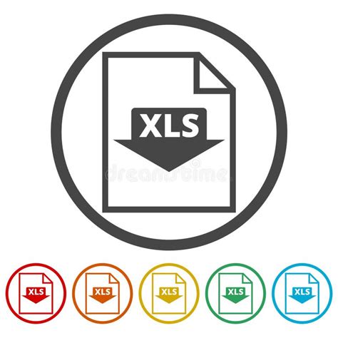 The XLS Icon File Format Symbol Set Stock Vector Illustration Of