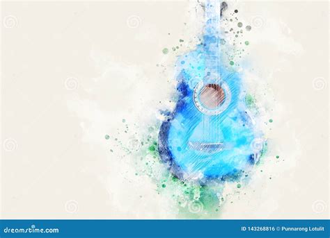 Forma Colorida Abstracta En La Guitarra Ac Stica En Fondo Del Ejemplo