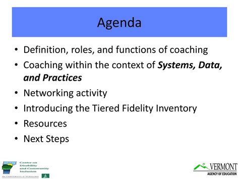 VTPBiS Coordinators As Coaches Learning Networking Workshop Ppt