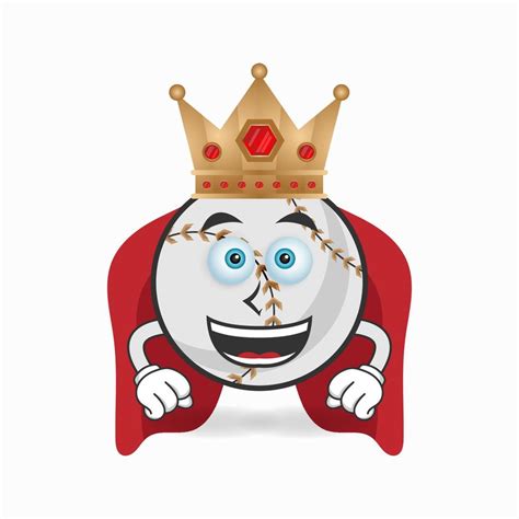 The Baseball Mascot Character Becomes A King Vector Illustration Vector Art At Vecteezy