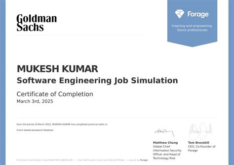 Cybersecurity Softwareengineering Goldmansachs Forage Learning… Mukesh Kumar
