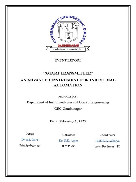 Smart Transmitter Report Pdf Instrumentation Monitoring Medicine