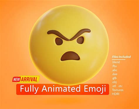 3d Model Angry Face Animated Emoji Vr Ar Low Poly Cgtrader