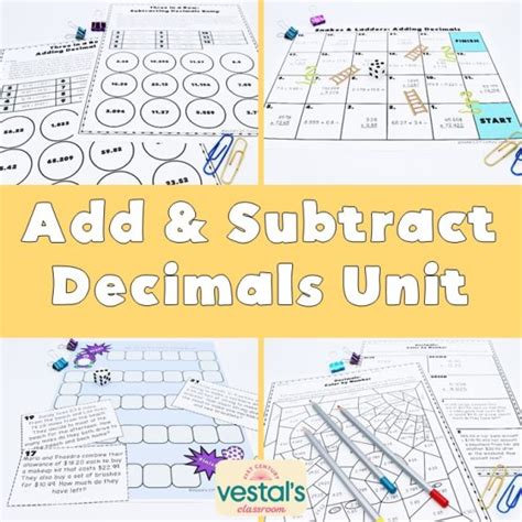 Adding And Subtracting Decimals Lesson Plans