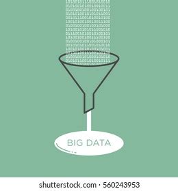 Big Data Analysis Filter Funnel Vector Stock Vector Royalty Free