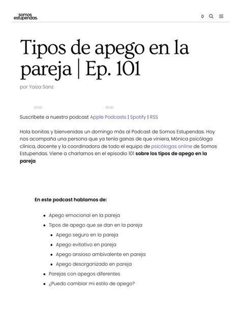 Tipos De Apego En La Pareja Somos Estupendas Pdf Teoría De Apego Ciencias Del Comportamiento
