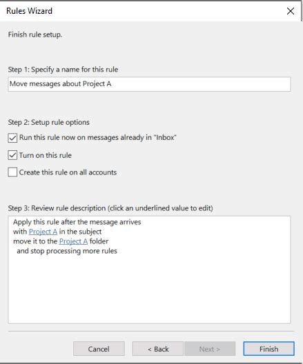 How To Automatically Move Subsequent Conversations To A Folder In Outlook