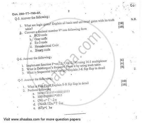 Introduction To Digital Electronics 2008 2009 Bsc It Information