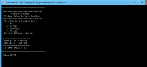 Game Sederhana Batu Kertas Gunting Dengan Bahasa Pemrgraman C CODE BLOKS Coding