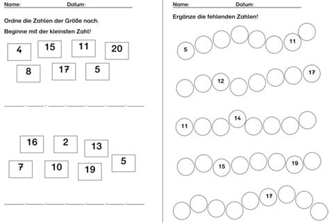 Zahlenraum Bis 20 • Gpaed De