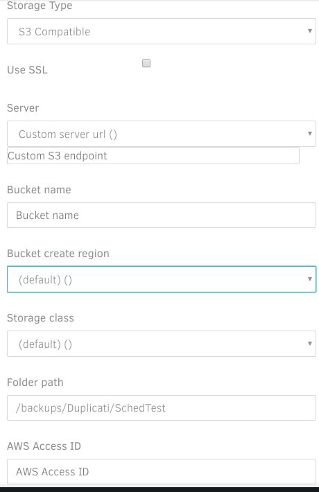 Connecting To Minio Via Custom Support Duplicati
