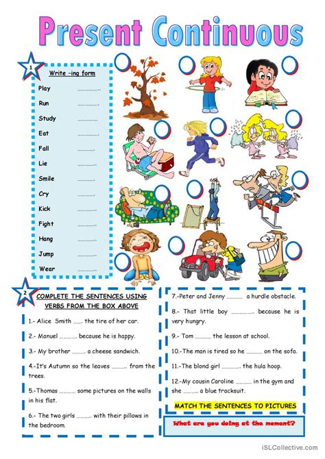 PRESENT CONTINUOUS Deutsch DAF Arbeitsblätter pdf doc