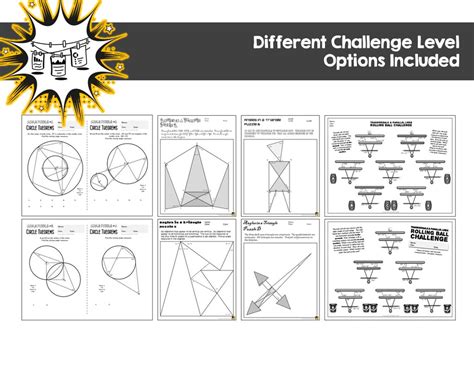Angle Puzzles Challenge Set Solving For Missing Angle Measures Using
