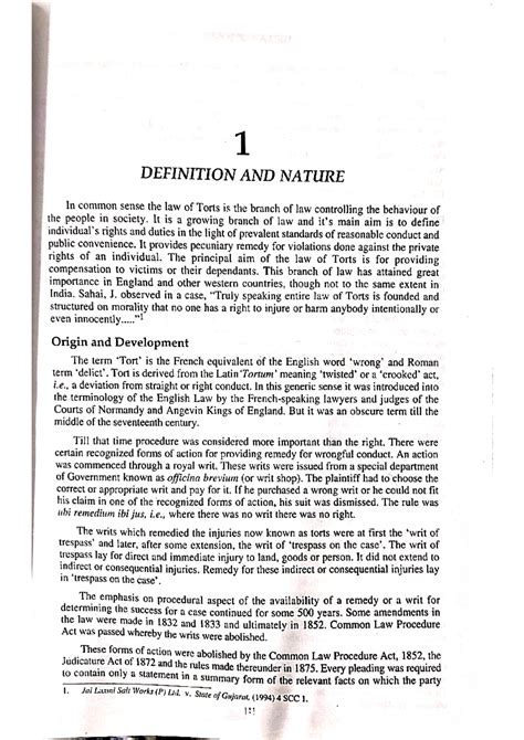 M N Shukla Law Of Torts Pg 1 41 Law Of Torts Including Mv