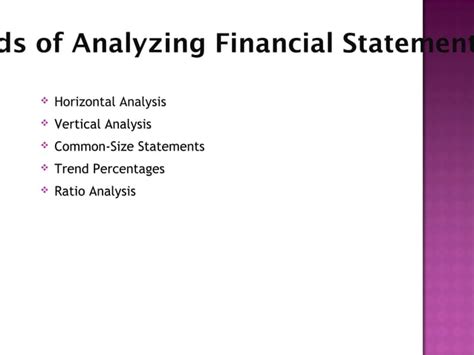 Analyzing Financial Statements Ppt
