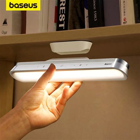 Baseus 마그네틱 LED 책상 램프 충전식 무단 조광 캐비닛 조명 옷장 야간 조명 탁상 램프 AliExpress