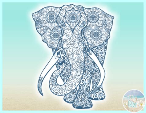 Elephant Mandala Zentangle Svg Dxf Eps Png Pdf Files 197089 Svgs