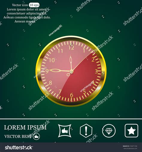 Realistic Vector Illustration Vintage Wall Clock Stock Vector Royalty