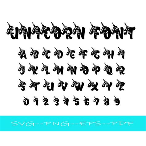 Unicorn Alphabet Svg Unicorn Font Svg Inspire Uplift