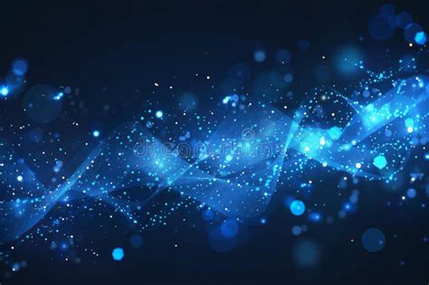 Abstract Blue Background With Glowing Dots And Lines Of Connection Stock Illustration