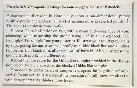 Solved Exercise 6 5 ﻿metropolis Hastings For Nonconjugate
