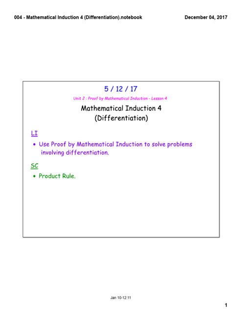 004 Mathematical Induction 4 Differentiation Pdf Derivative Mathematical Objects
