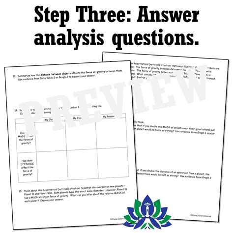 Graphing Gravity Activity Flying Colors Science