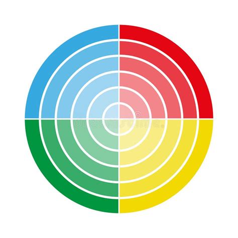 Split Color Wheel Quadrant Hue Spectrum Artistic Gradient Circle