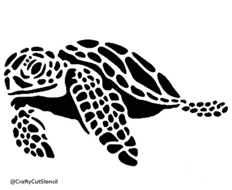 Sea Turtle Ocean Wildlife Stencil Durable And Reusable 7x4 Inch Free