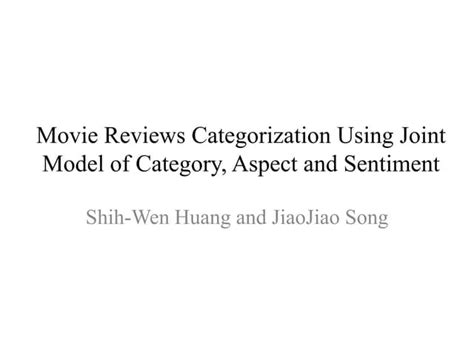 Movie Review Categorization Using Joint Model Ppt