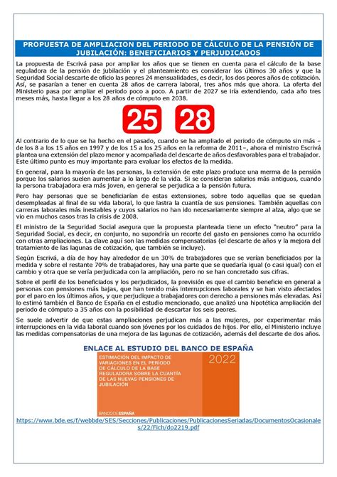 Propuesta De Ampliacion Del Periodo De CÁlculo De La PensiÓn De