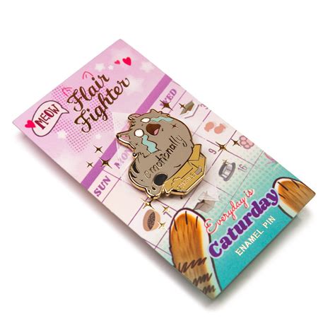 Emotionally Fragile Maine Coon Cat Enamel Pin Flair Fighter
