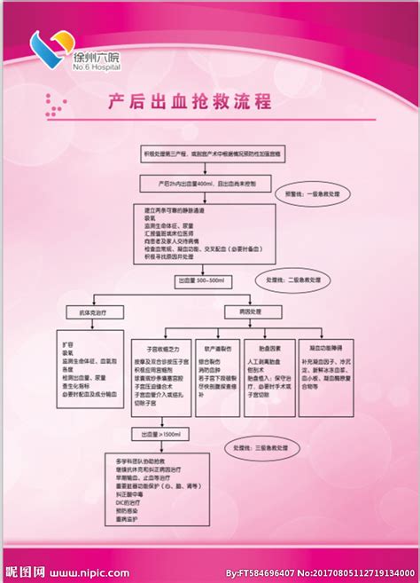 产后出血抢救流程设计图展板模板广告设计设计图库昵图网