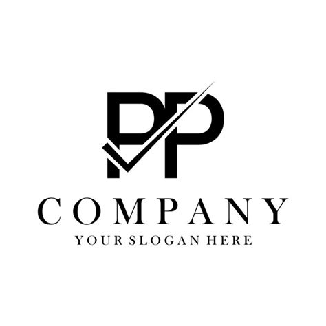 Diseño de logotipo de la letra pp plantilla vector iniciales creativas