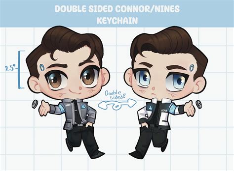 Detroit Become Human Connornines Double Sided Chibi 25 Inch