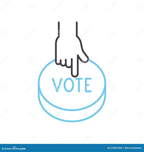 Voting Line Icon Outline Symbol Vector Illustration Concept Sign