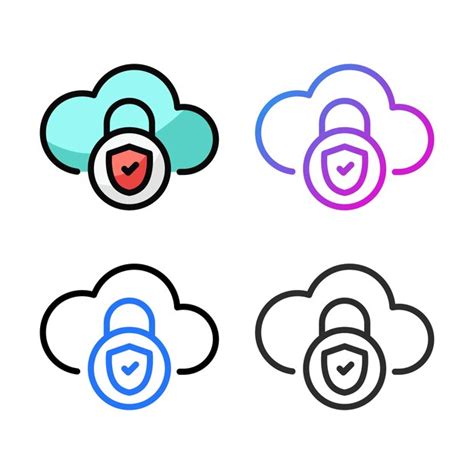 Premium Vector Cyber Security Icon Design In Four Variation Color