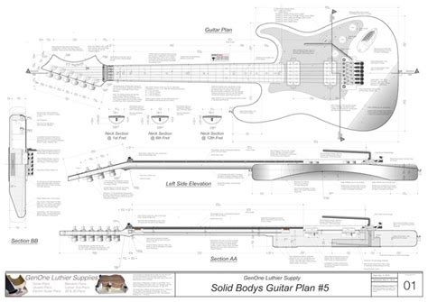 Solid Body Electric Guitar Plan 5 Genone Luthier Services
