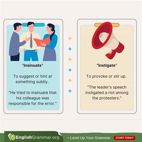 English Grammar Insinuate Vs Instigate Facebook