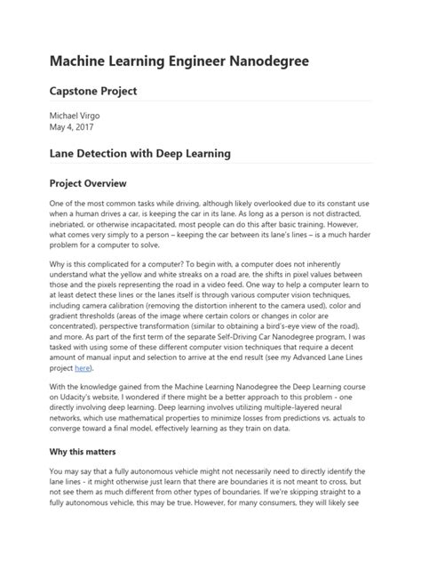 Mlnd Capstone Project Report Pdf Deep Learning Artificial Neural Network
