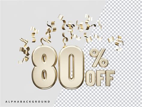 Premium Psd 80 Percent Discount Sale 3d Rendering Vector Illustration