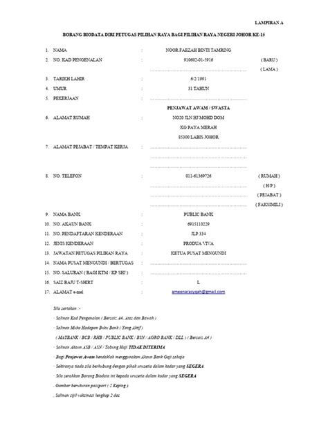 Borang Excel Pdf