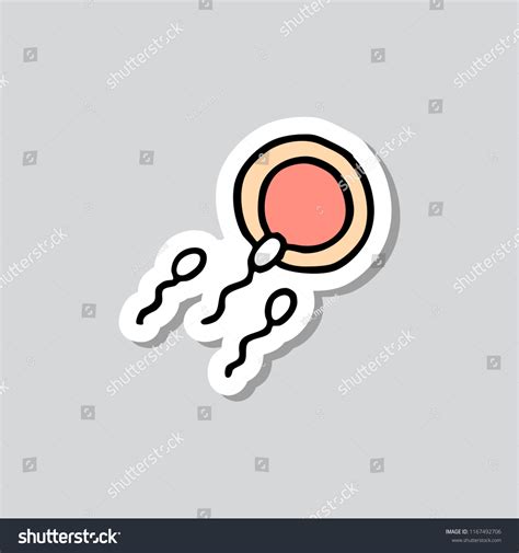 Ovum Sperm Sticker Doodle Icon Stock Vector Royalty Free 1167492706
