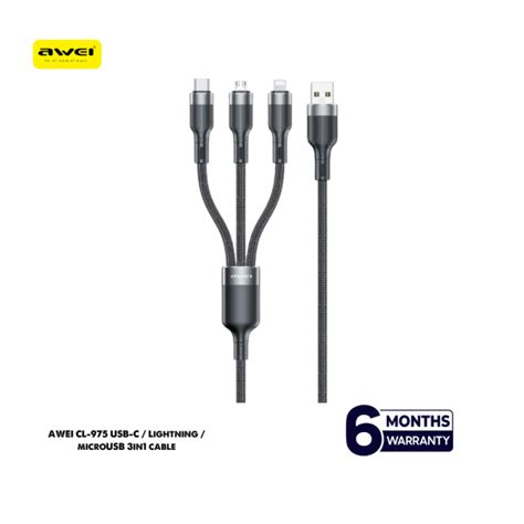 Awei CL 206T 1m Type C Intelligent Fast Charging Cable Price In BD Blackbud