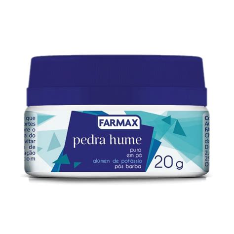 Pedra Hume Pura Em Pó Farmax Pote 20g