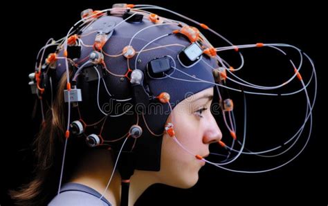 Girl Wearing A Brain Computer Interface Bci For Neurotechnology And Medical Applications